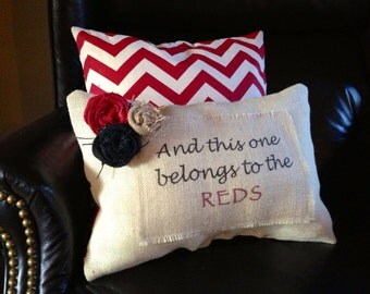 Personalized Burlap/Chevron Baby Pillow