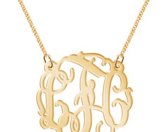 Monogram Necklace Hand Made Custom Monogram Initials Personalized K ...