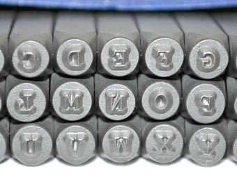 Typewriter Font Metal Stamp Set- Uppercase Alphabet Metal Stamps- 2MM ...