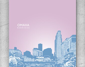 Omaha skyline | Etsy