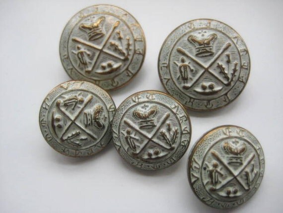 Vintage Golf club Brass Buttons Royal Blackheath Golf Club