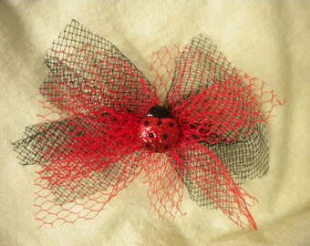 Ladybug hair bow | Etsy