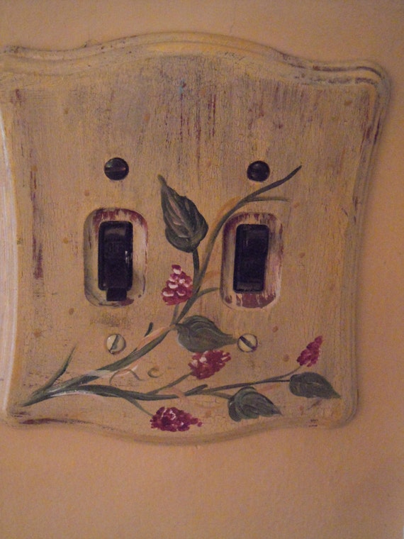 Decorative Hand Painted Wooden Light Switch Plates
