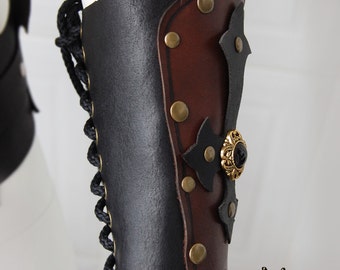 Steampunk Time Travel Leather Bracer by SkyPirateCreations on Etsy