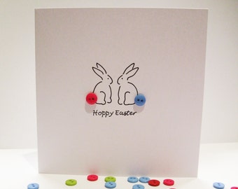 Easter Card Button Flower Paper Cut Flower Handmade