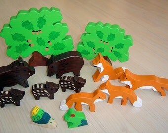 pdf patterns / tutorial for 10 different wooden animals in