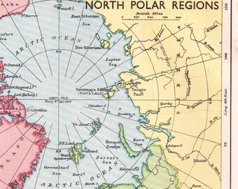 Popular items for north pole map on Etsy