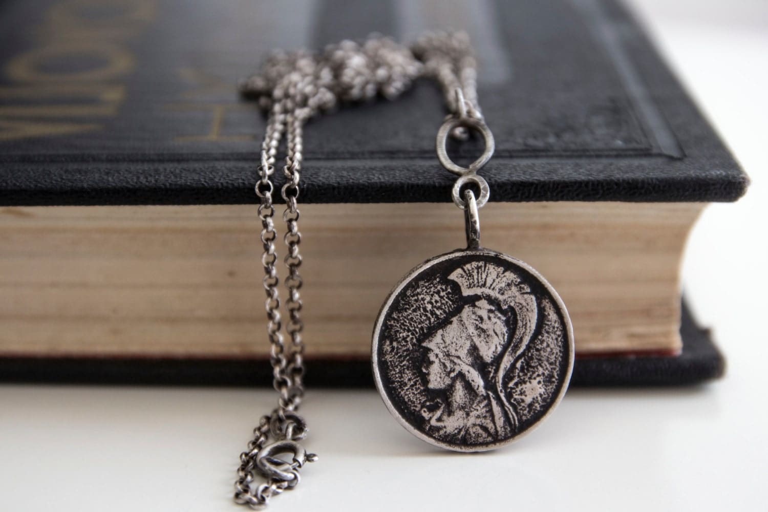 Goddess Athena Pendant-Sterling Silver Athena Coin Pendant