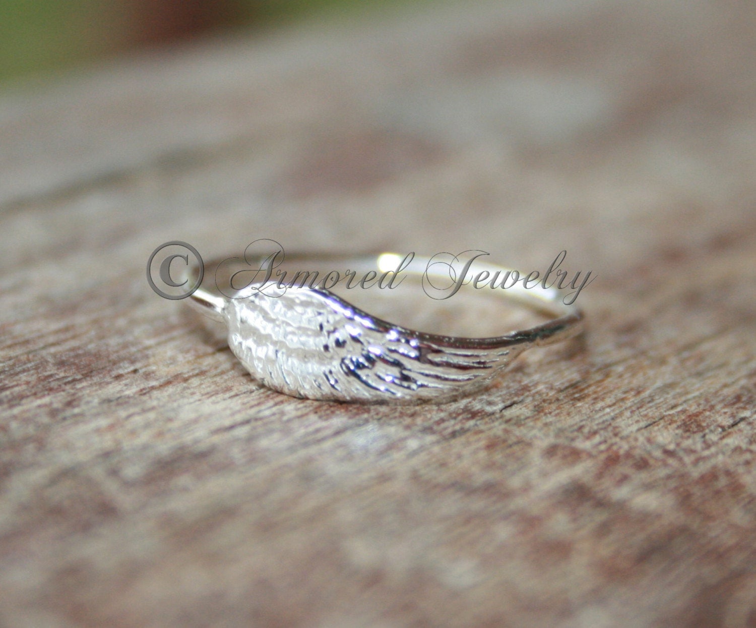 Angel wing ring 2 Sterling silver Angels by ArmoredJewelry