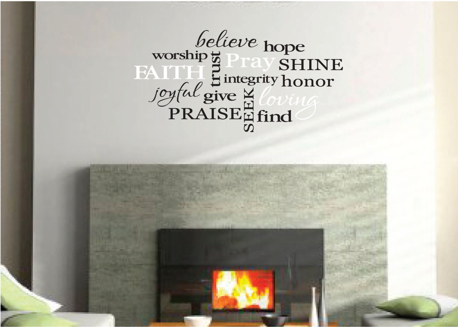 Words of Faith christian word collage subway art 19.5 x