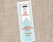 Items similar to Mustache Valentine's Day Kids Bookmark- Custom ...