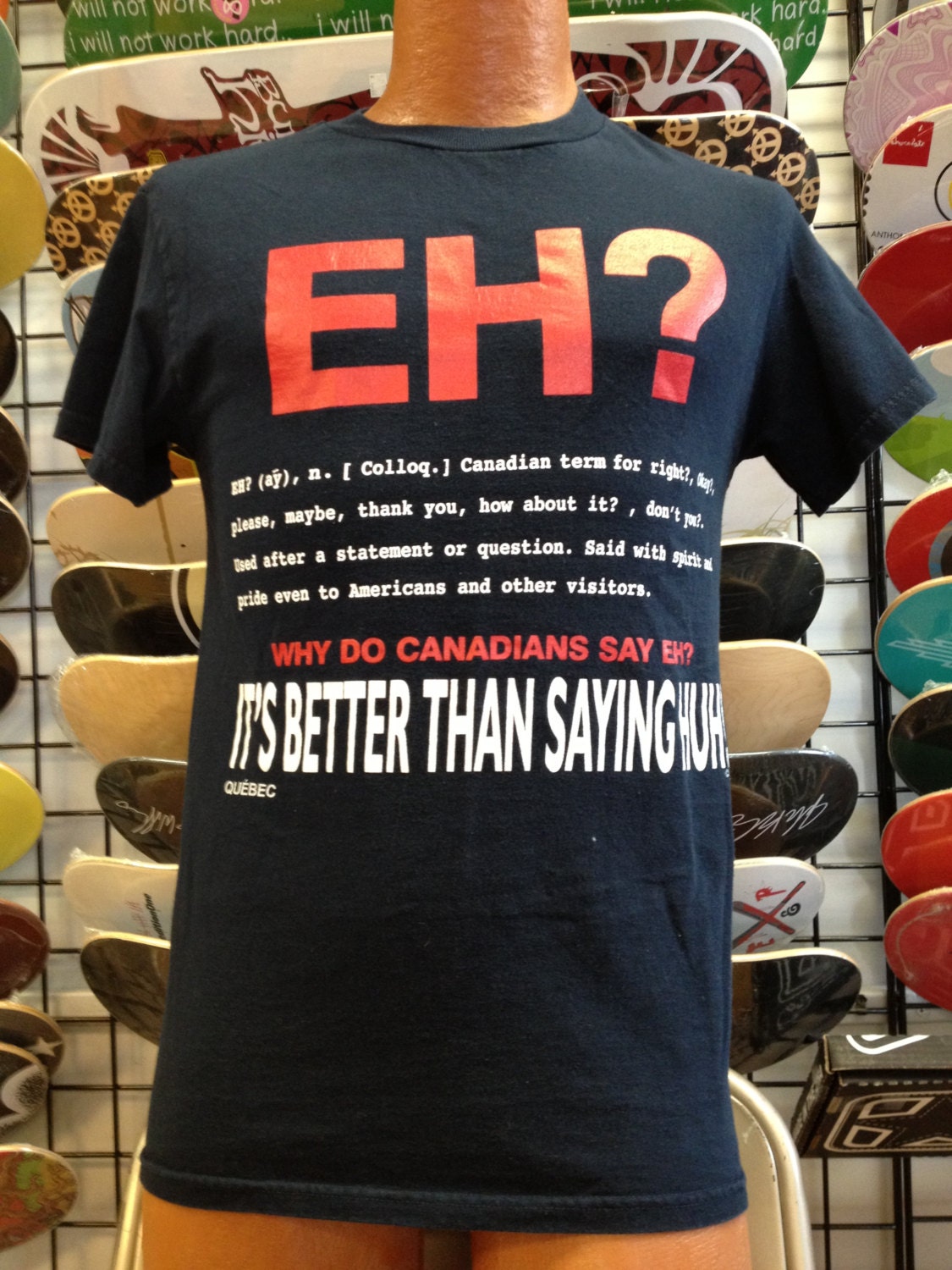 Vintage 'Why Do Canadians Say EH' T-Shirt Size Small
