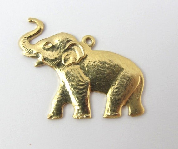Brass Elephant Charms Mirrored 2X M794-A by EpochBeads on Etsy