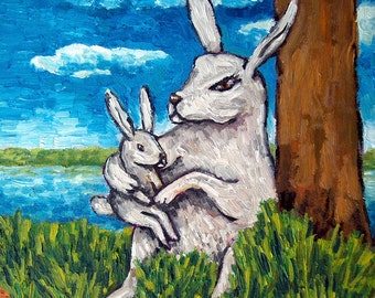 Popular items for bunny rabbit art on Etsy