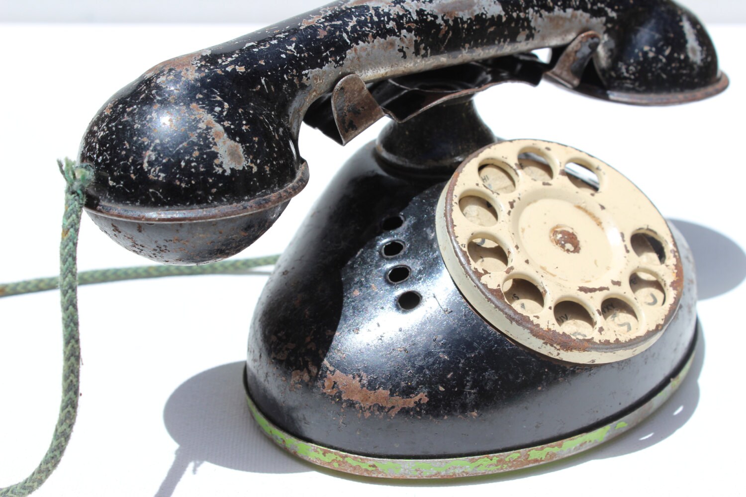 Vintage Tin Telephone Black Rotary Phone Vintage Toys Toy