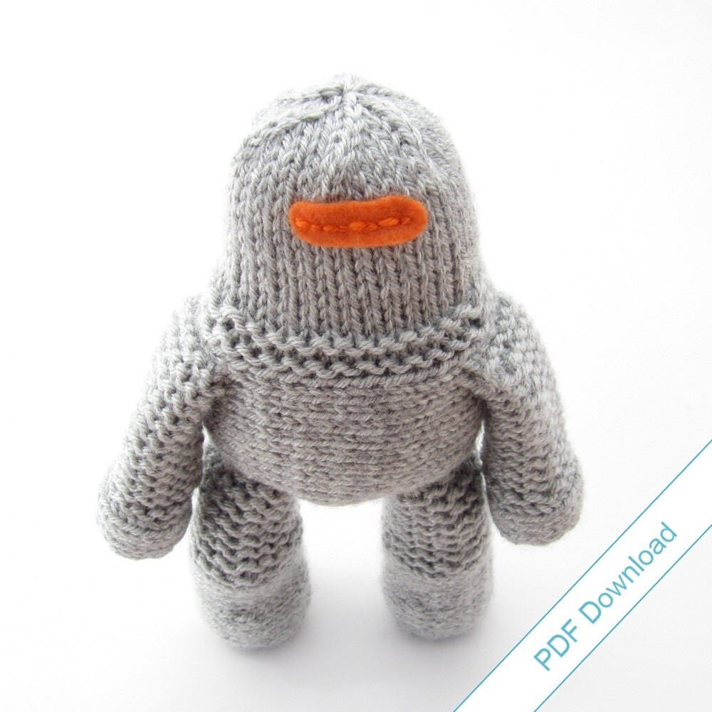Robot Knitting Pattern Download. DIY Cuddly Robot. by NattyKnits