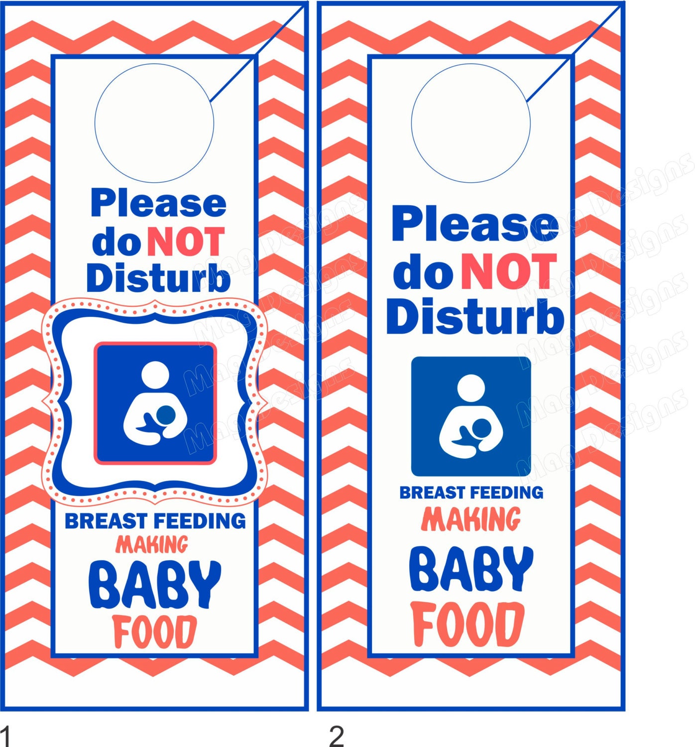 Laminated Breast Feeding Do Not Disturb Door Hanger Great