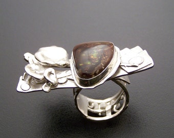 Argentium Silver and Brass Spinner Ring by RocknDesigns on Etsy