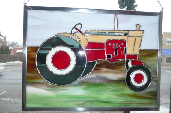 Items similar to stained glass tractor panel on Etsy