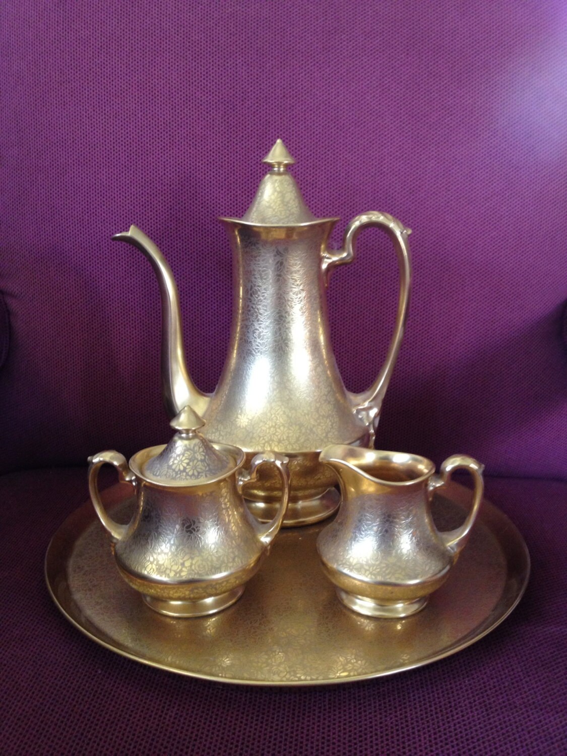 Fabulous Pickard China Golden “Roses and Daisies” Coffee Service ...