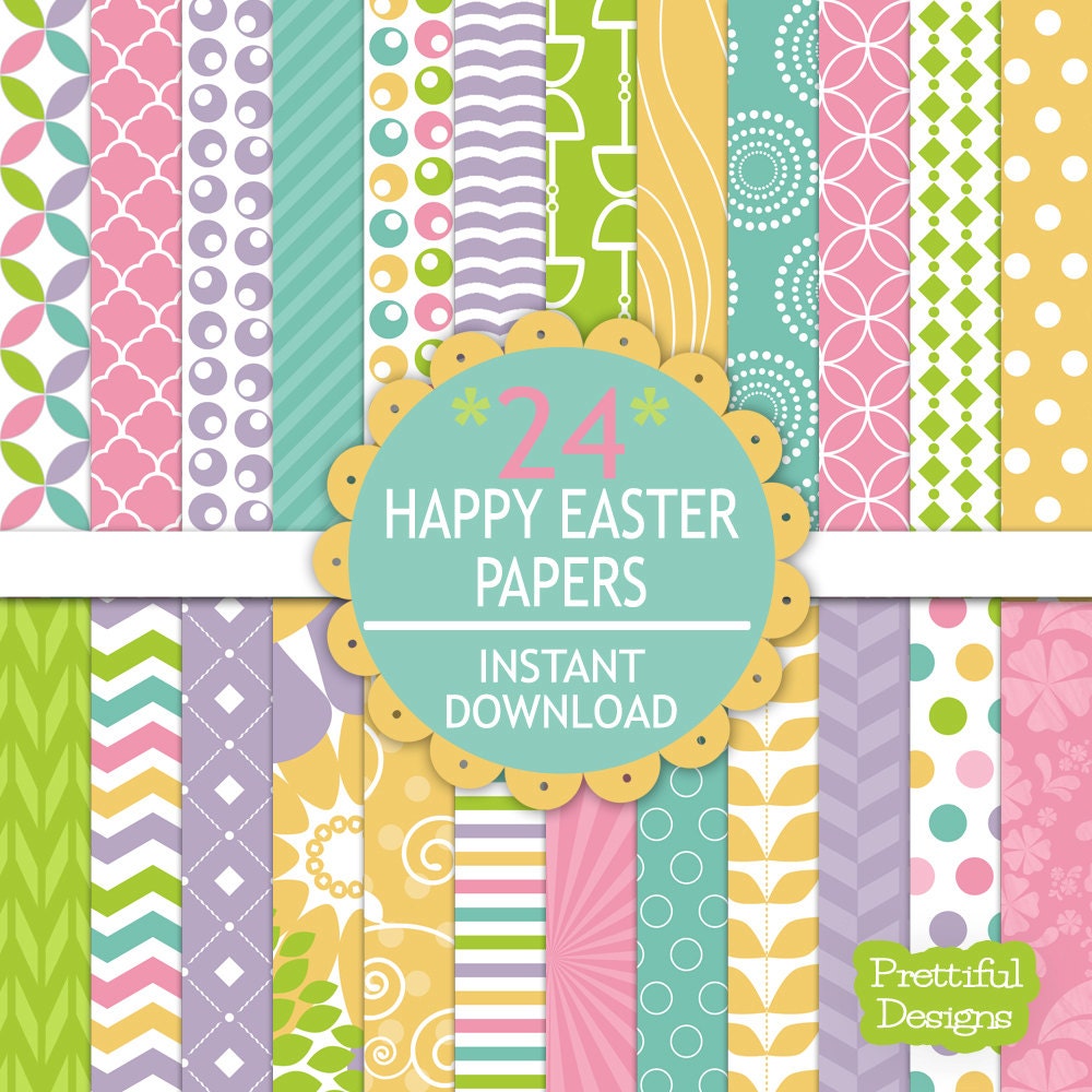 Digital Scrapbooking Printable Pattern Paper Pack Instant