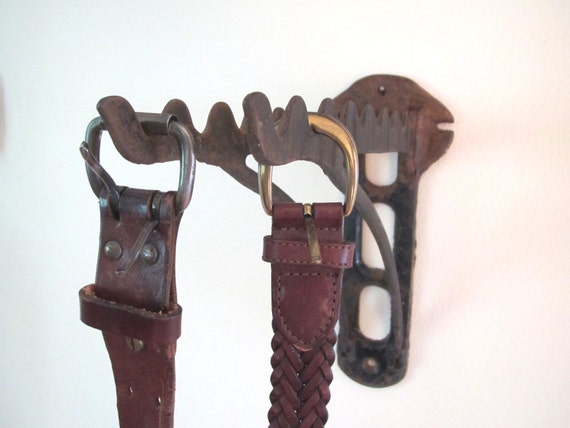 Vintage horse harness hanger / rustic hook / equestrian