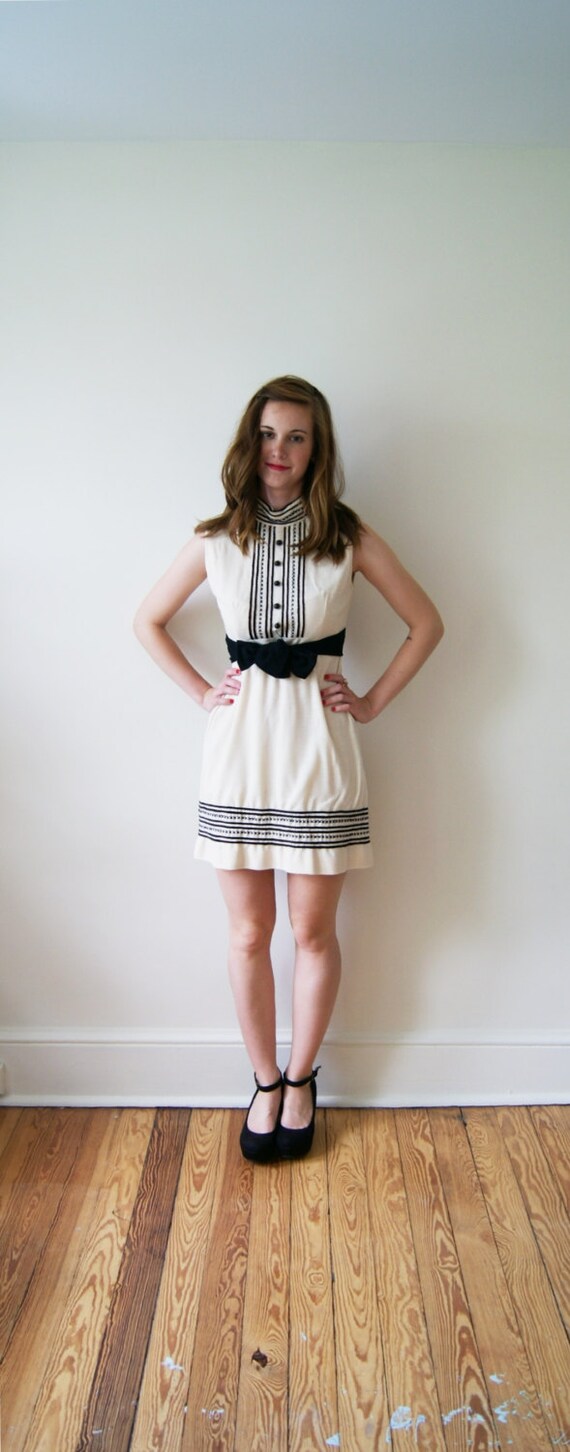 60s Mini Dress. Vintage Mod Black and by NewOldFashionVintage