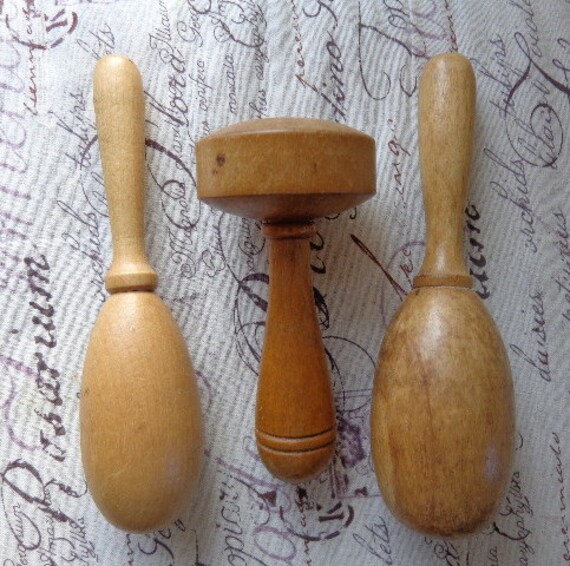 Vintage Wooden Sock Darners Set of Three Instant Collection