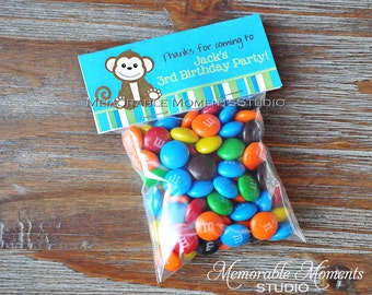 PRINTABLE CANDY BAG labels Sock Monkey by MemorableMomentsSt