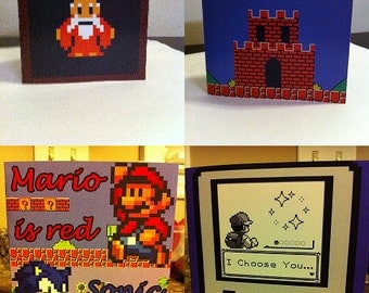 Mario Card Template by PaperRockScisorz on Etsy