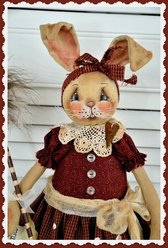 Primitive Pattern Bunny Rabbit Spring E-Pattern Cloth doll