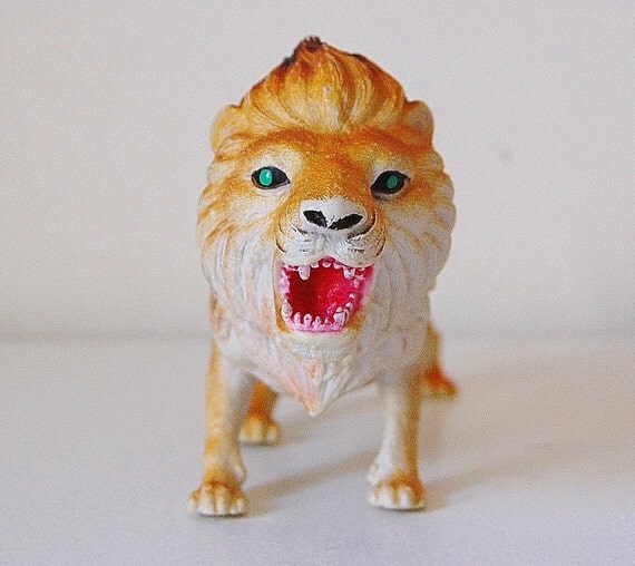 Lion Toy Figurine Vintage Animal Figure