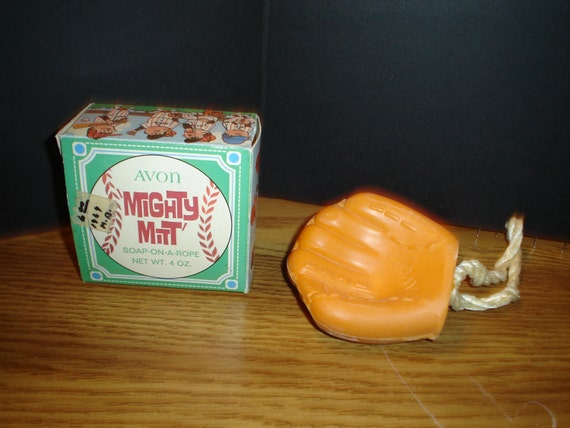 Vintage 1960 s AVON Mighty Mitt Soap on a rope in Box by Dschede