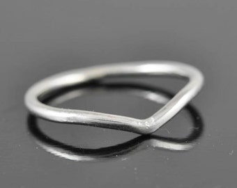 wishbone ring sterling silver ring knuckle ring by JubileJewel