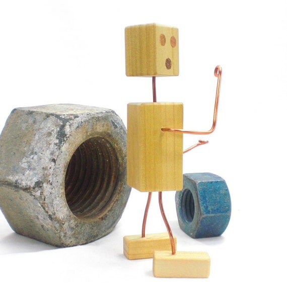 Wooden Robot Toy Geek Gift Toy Robot Wood Robot wood
