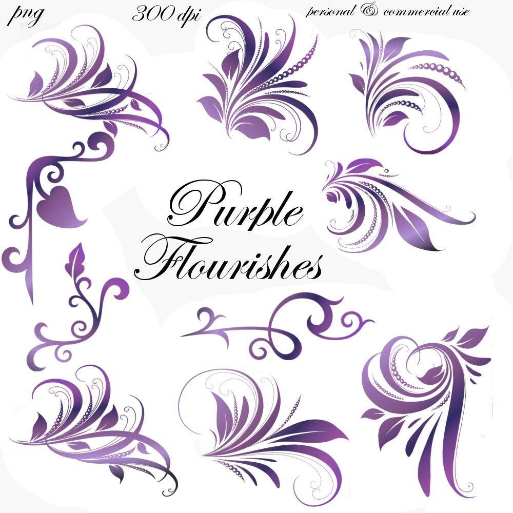 Purple Flourish Clipart