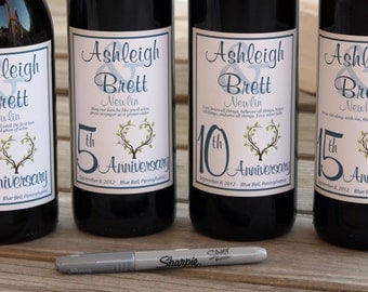 Custom Beach labels Beach wedding labels Wine Bottle Guest