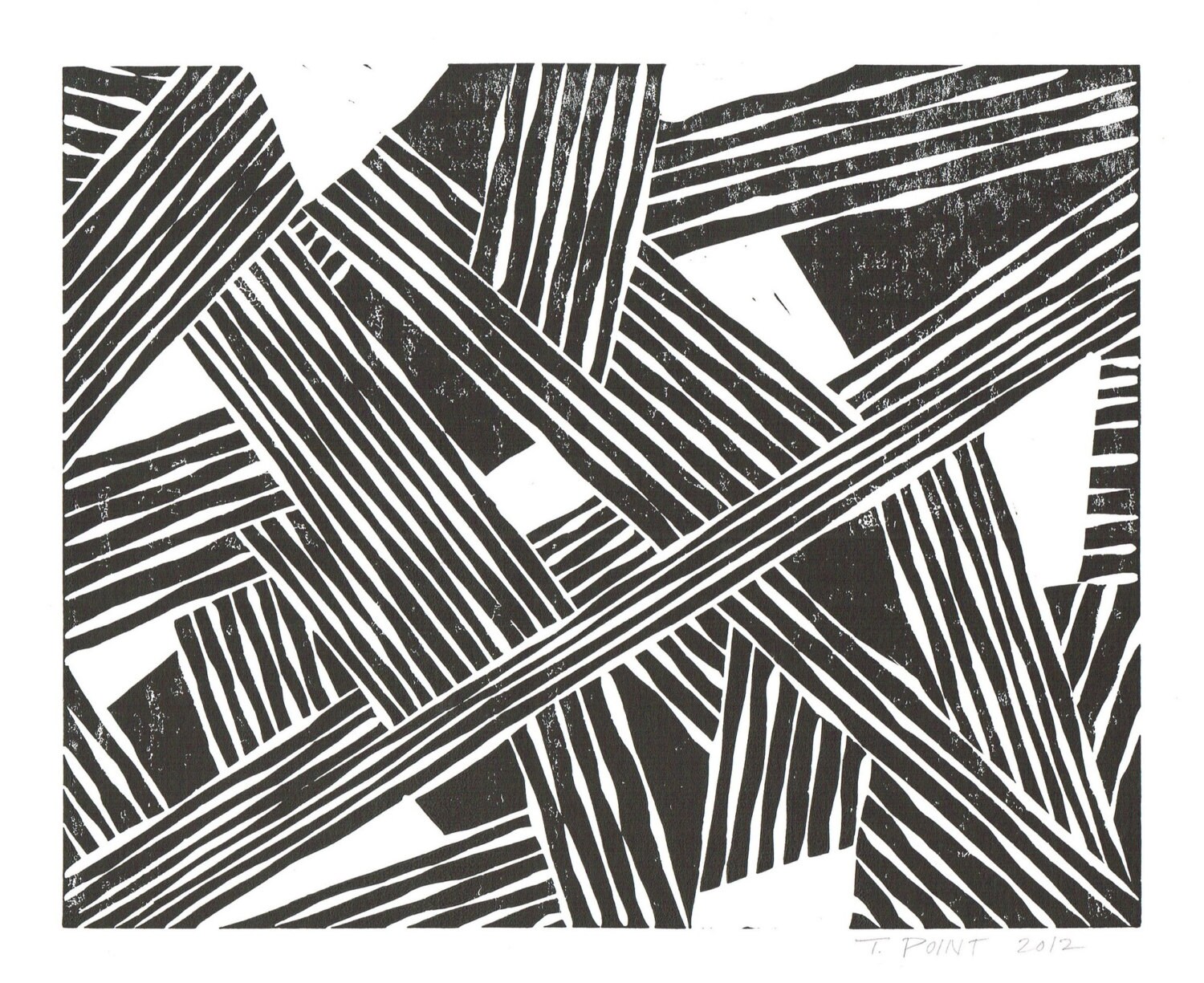 Linocut Print Modern Industrial Lines 8 x 10 Block by printwork