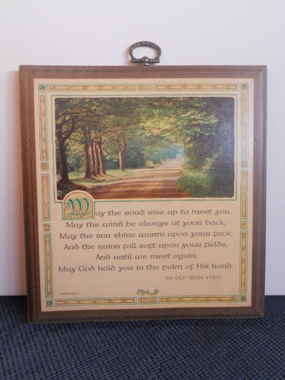 Vintage Irish Blessing Wood Plaque Irish Toast Verse Celtic