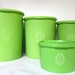 Vintage Lime Green Tupperware Canister Set of 4 Swirl Design