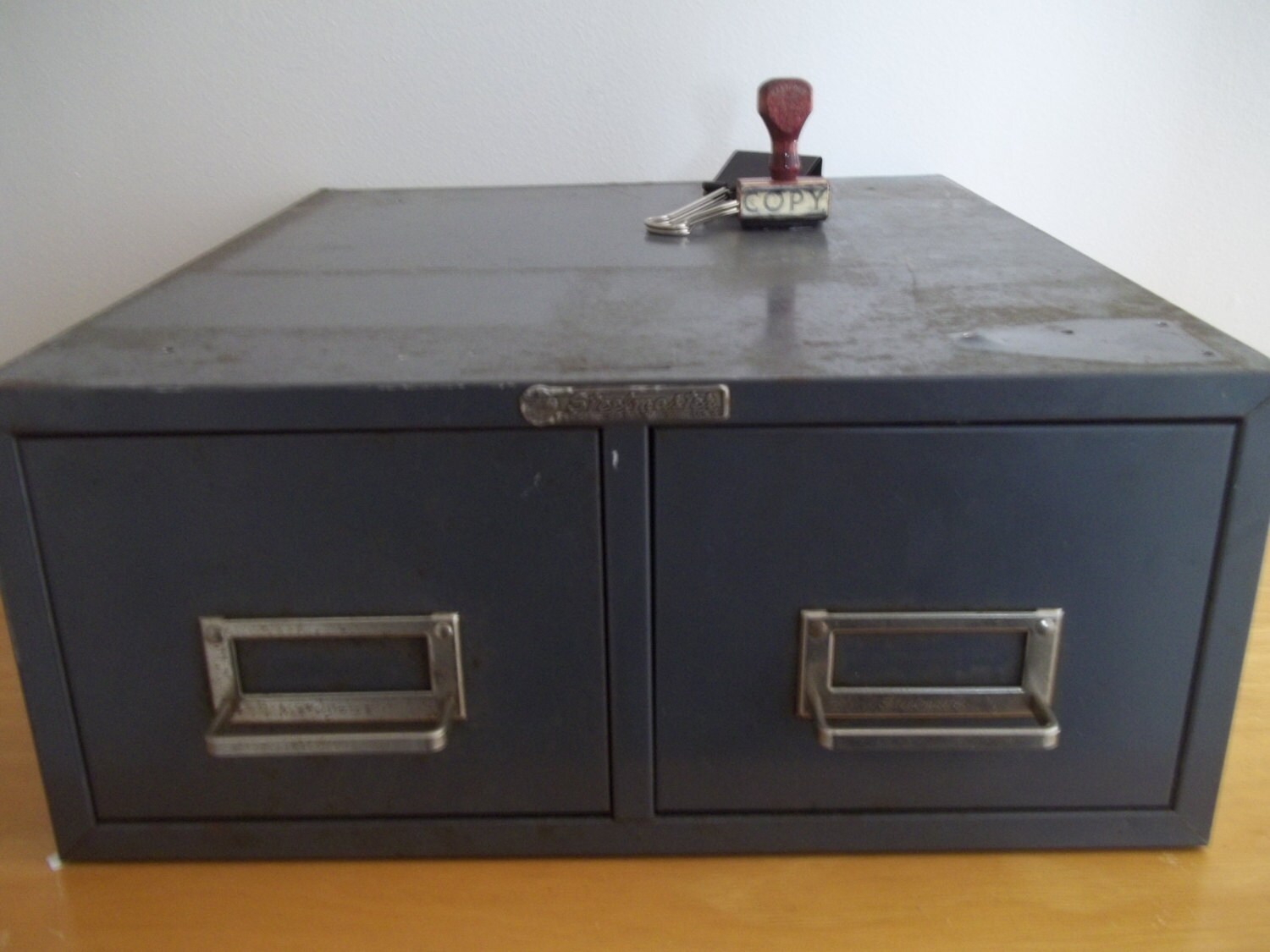 Industrial chic Retro mid century Steelmaster double card catalog or ...