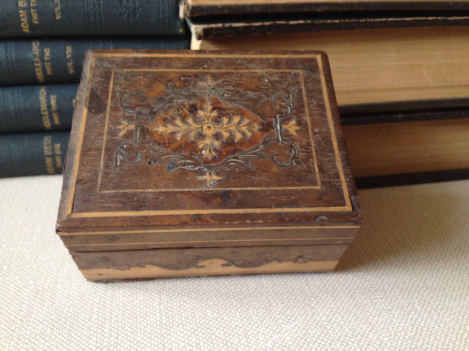 Vintage Wood Inlay Trinket Snuff Box ~ Card Box ~ Jewelry – Haute Juice