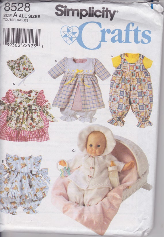 Baby Doll Clothes Pattern Simplicity Crafts 8528