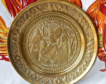 Embossed brass plate | Etsy