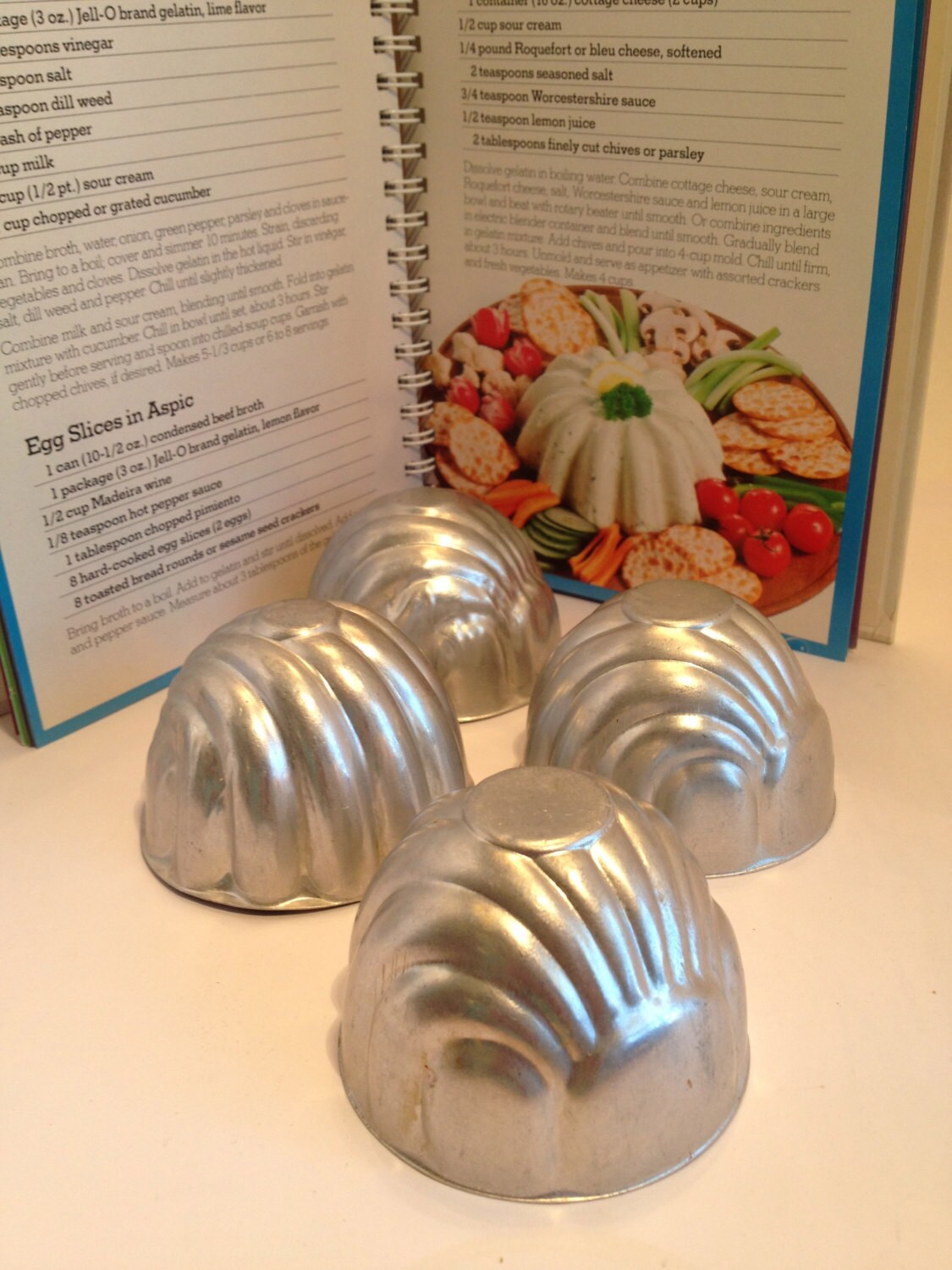 8 JELLO Molds Aluminum Dome Shape 8 Vintage by TheVintageBirdNest