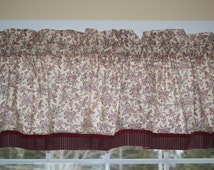 Popular items for red toile valance on Etsy