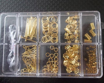 140pc, , Gold tone, Jewelry Findings Kit, DIY Findings kit, Findings ...