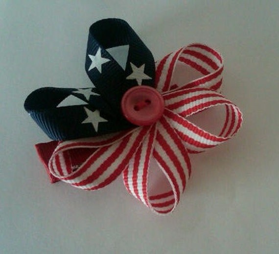 Patriotic Ribbon Sculpture Hair Clip