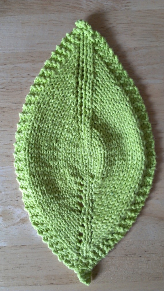 Items similar to Leaf Shaped Wash Cloth- Green on Etsy