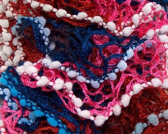 Salsa ICE ruffle yarn, 1 skein 100 gr, knit scarf yarn, craft, blue ...